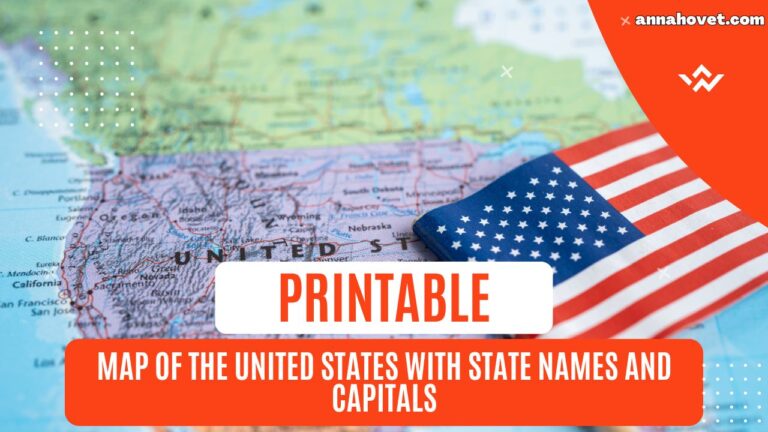 Printable Map of the United States with State Names and Capitals – Anna ...